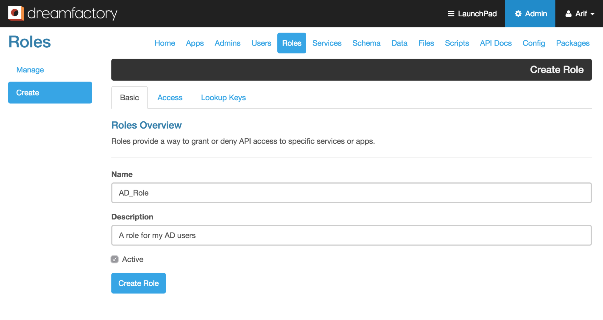 DreamFactory Active Directory authentication over LDAP
